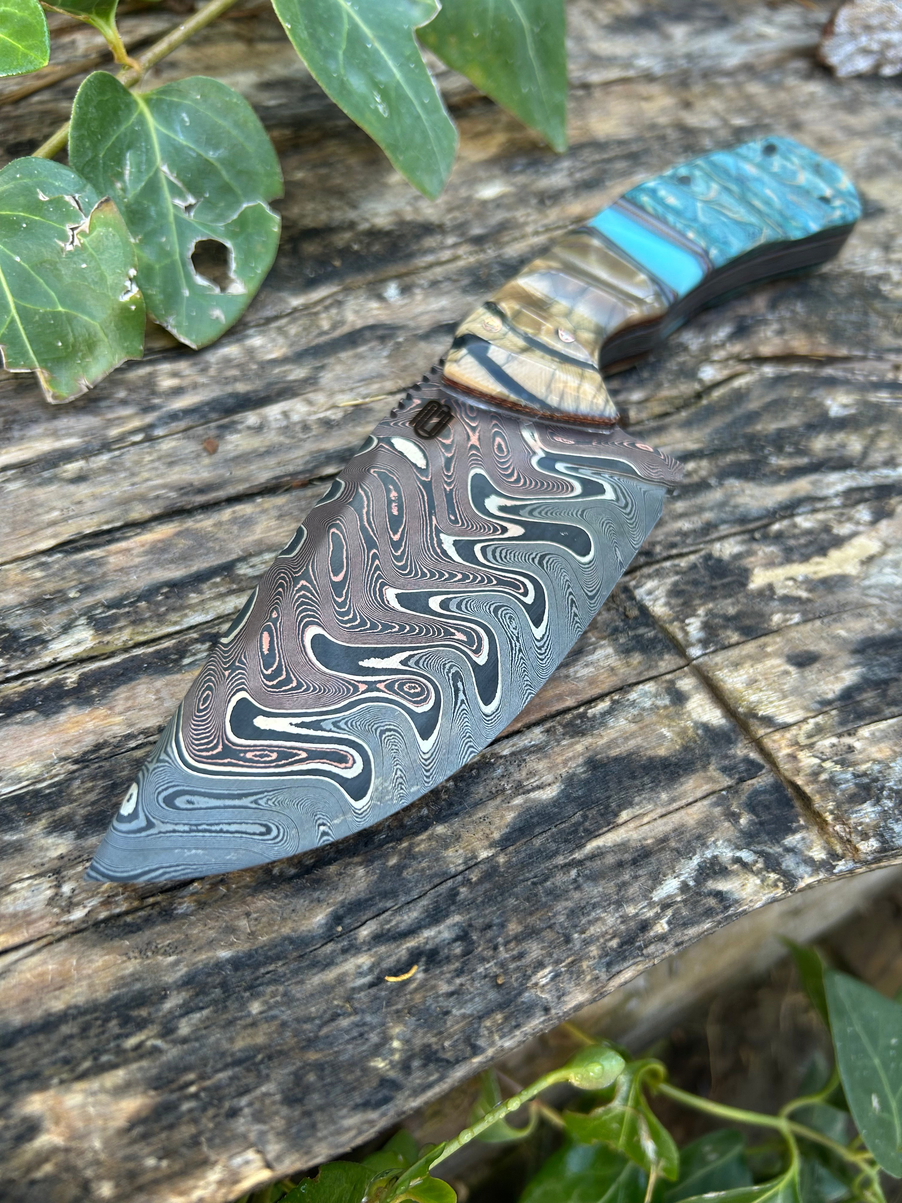 Custom Damascus K2 – Rugged Mountain Blades